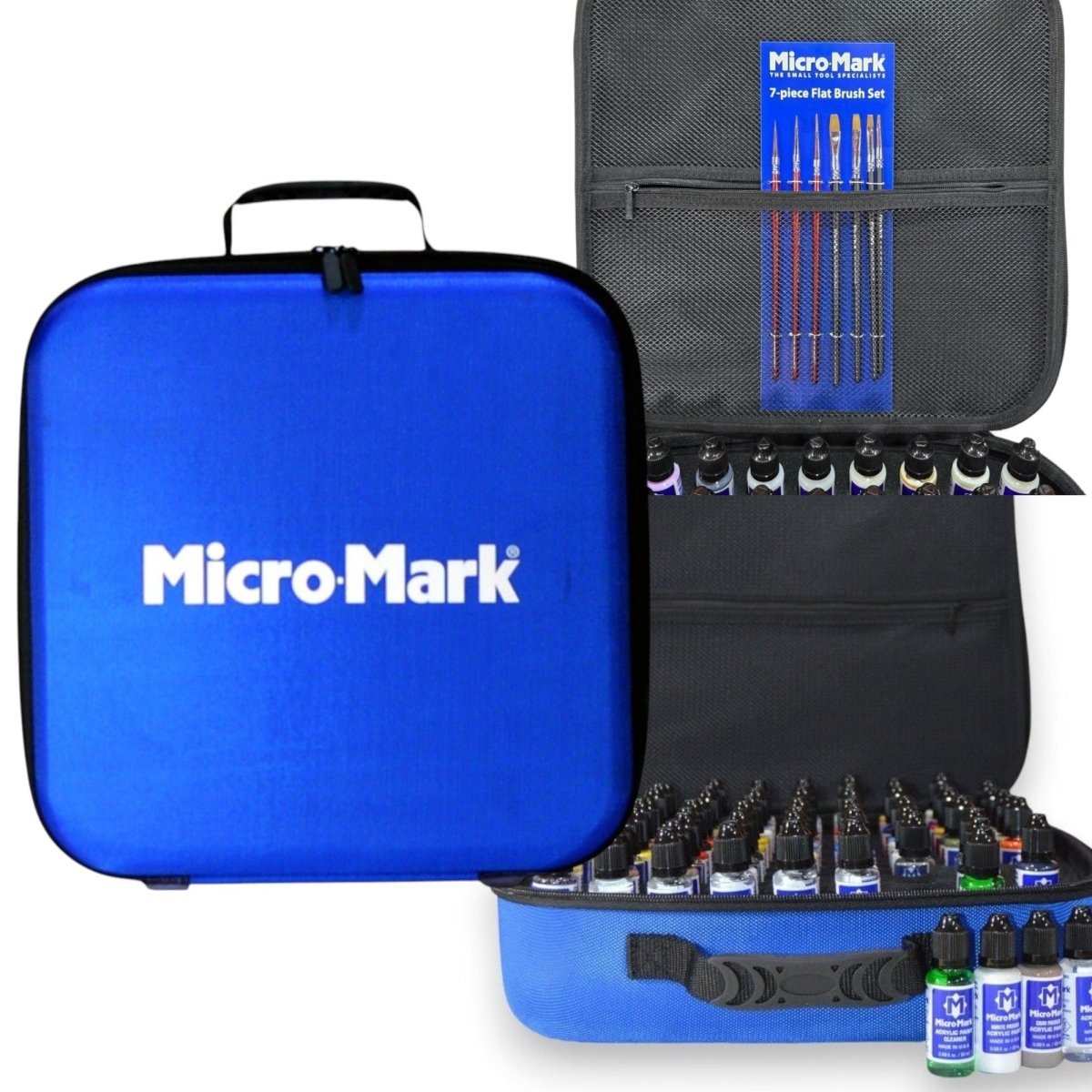 Micro-Mark Basic Acrylic Painting Set with Brushes, Mediums & Empty Bo