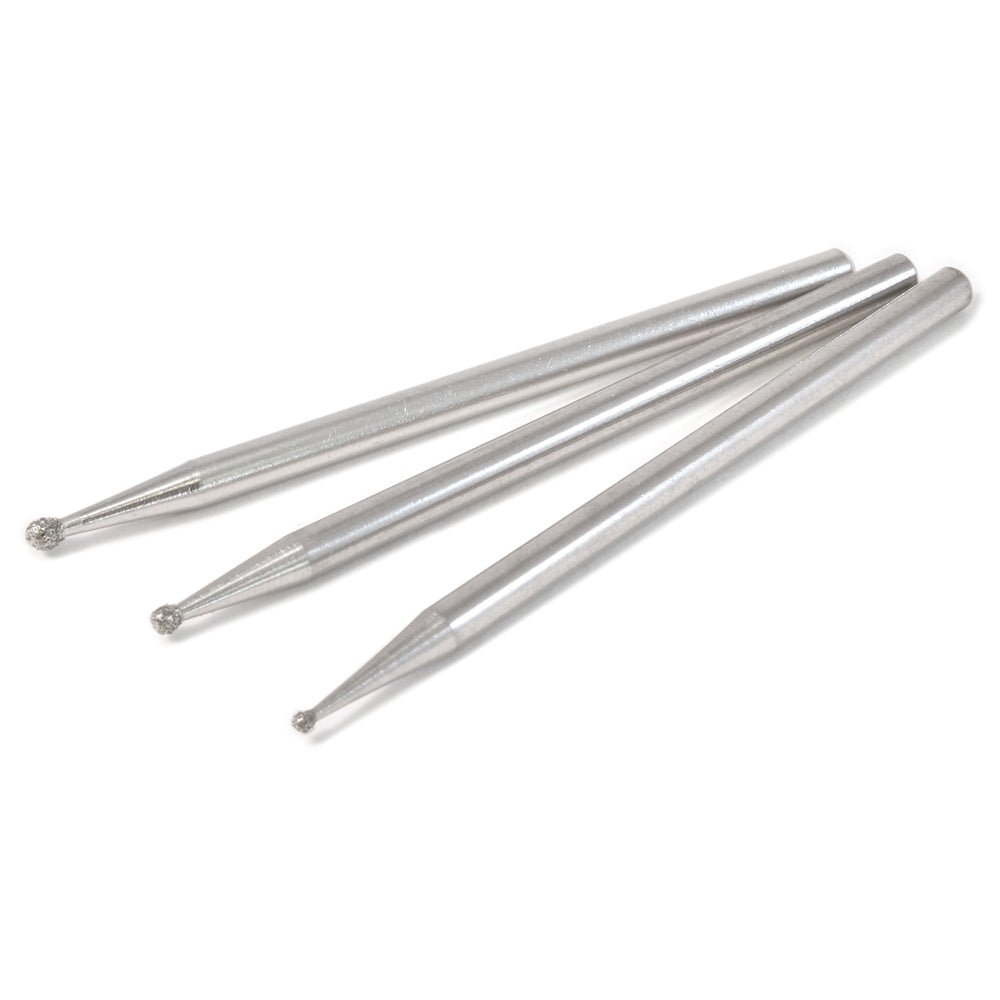 3-piece Round Tip Diamond Burr Set, 3/32" Shanks – Micro-Mark