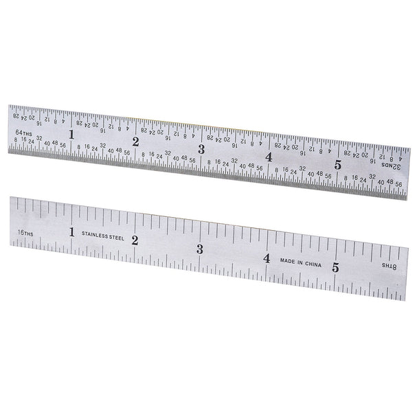 6 Inch Metal Ruler / Machinist's Scale 8th's, 16th's, 32nds & 64th's ...