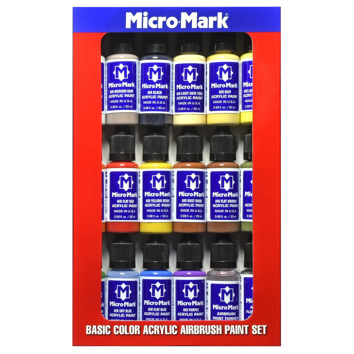 Acrylic Airbrush Paint Set | Basic Paint Colors for Modelers | Micro-Mark